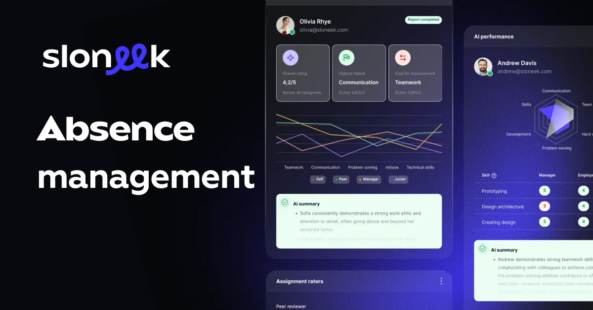 Absence management - make time off planning easier | Sloneek